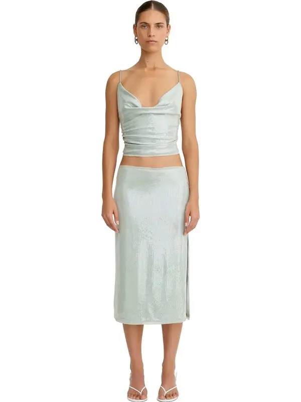 Significant Other Victoria Sequin Skirt - Honeydew