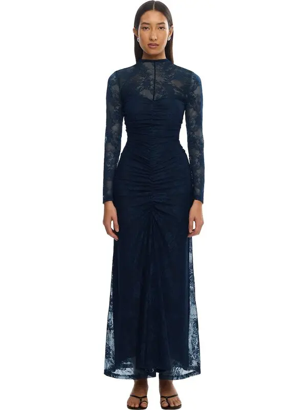 Significant Other Nida Long Sleeve Chantilly Lace Maxi Dress - Sapphire