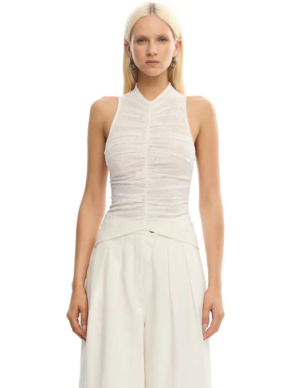 Significant Other Chantilly Lace High Neck Top - Ivory