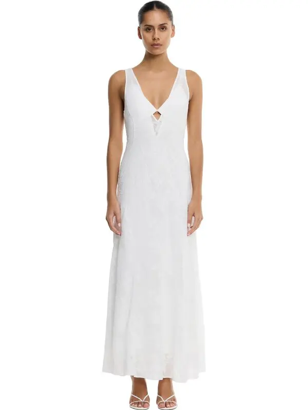 Significant Other Pola Maxi Dress With Floral Embroidery - Ivory