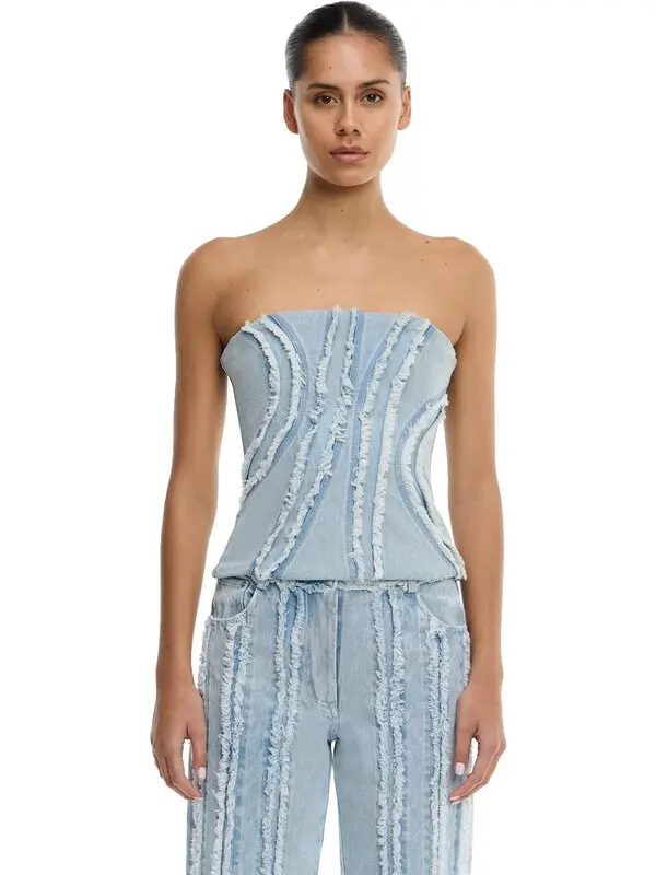 Significant Other Xiorra Strapless Top - Blue Wash