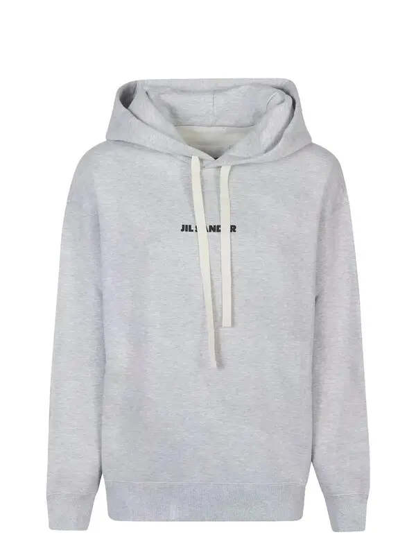 JIL SANDER Hooded Cotton Sweatshirt - Grey