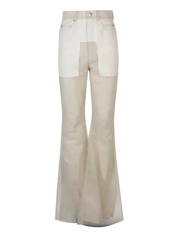 Rick Owens Panelled Flared Trousers - Neutrals