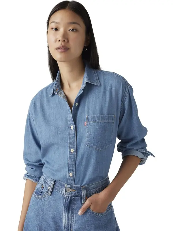 LEVI'S Harlie Boyfriend Shirt - Mid Recess