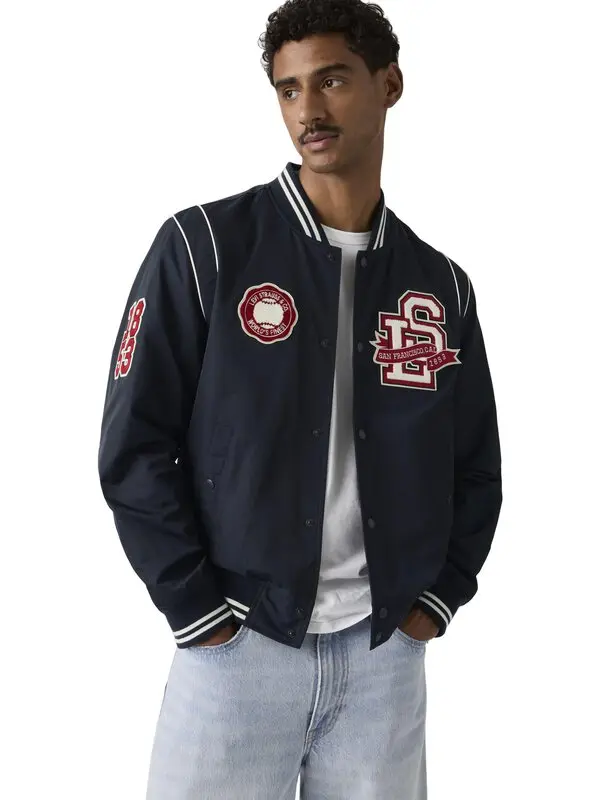 LEVI'S Varsity Patch Bomber Jacket - Navy