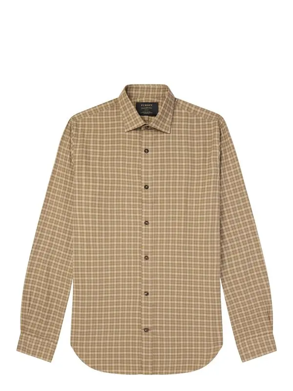 Purdey Checked Cotton Shirt - Neutrals
