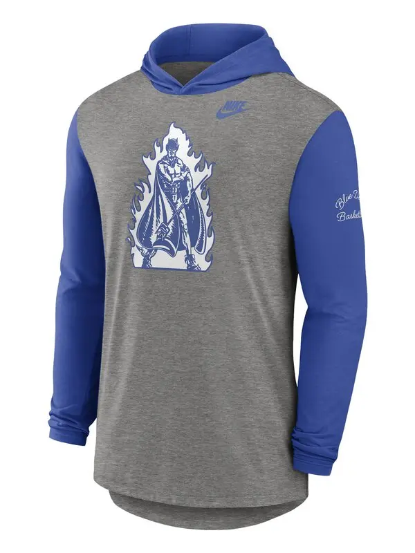 Nike Duke Campus Legacy Dri-fit College Long-sleeve Hooded T-shirt - Grey