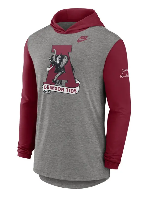 Nike Alabama Campus Legacy Dri-fit College Long-sleeve Hooded T-shirt - Grey