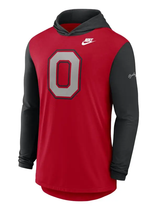 Nike Ohio State Campus Legacy Dri-fit College Long-sleeve Hooded T-shirt - Red