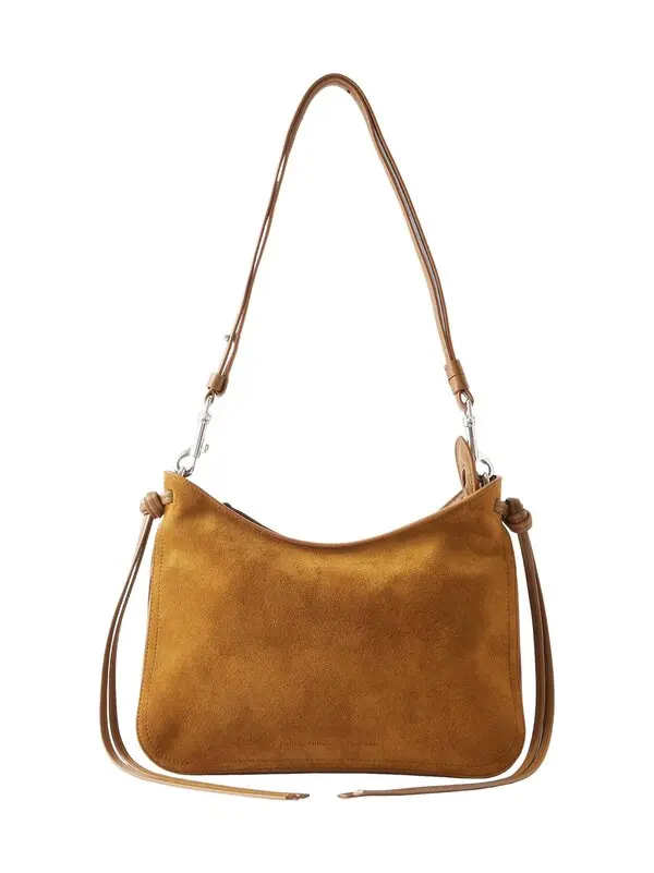 Phoebe Philo Leather-trimmed Suede Shoulder Bag - Tan