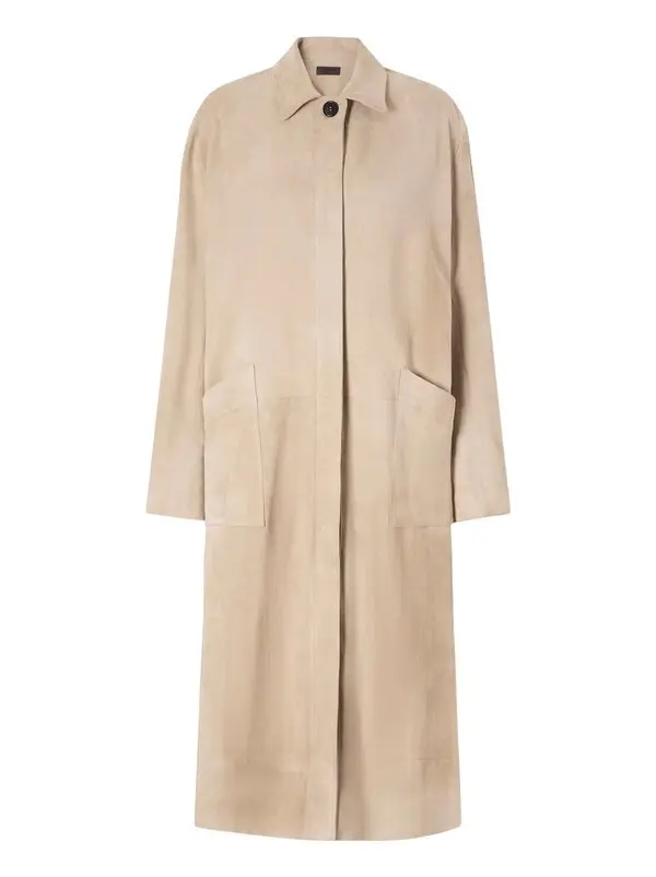 Stouls Corleone Long Suede Coat - Gray