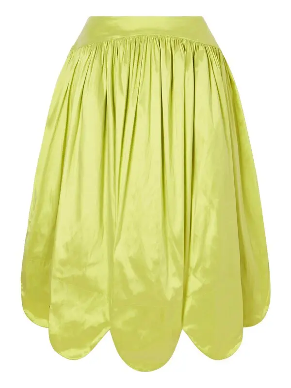 Simone Rocha Petal Hem Basque Midi Skirt - Green