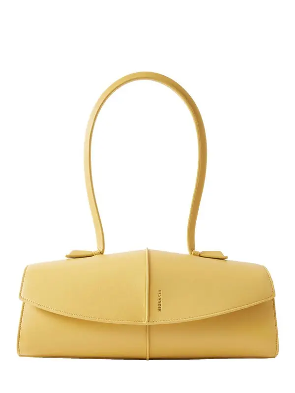 JIL SANDER Linea Leather Shoulder Bag - Yellow