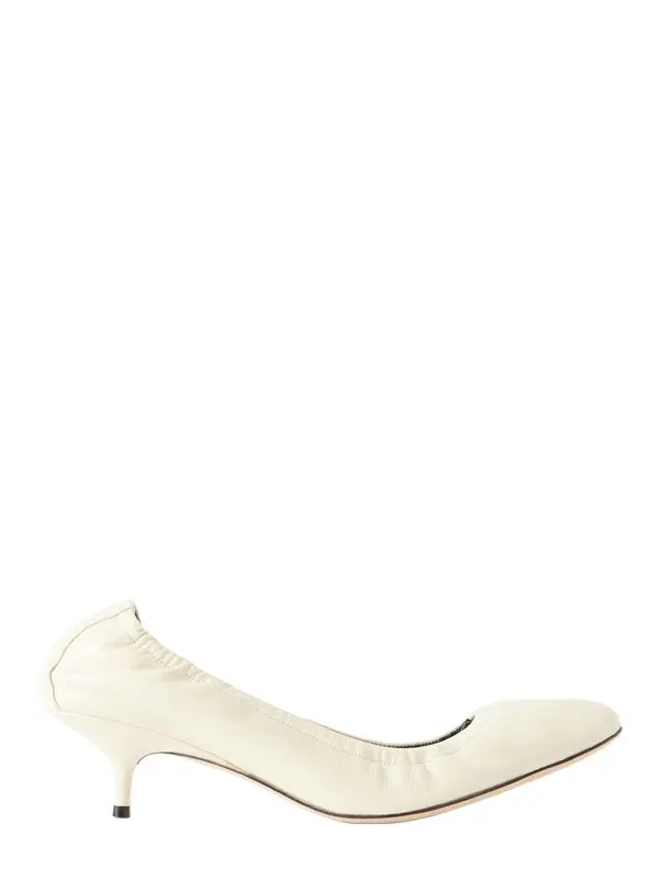 Phoebe Philo Low Pucker Leather Pumps - Off-white