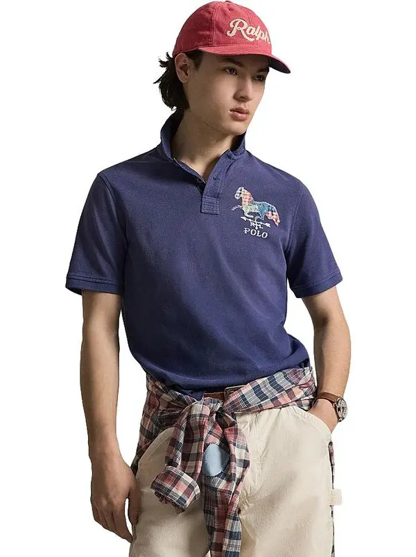 Polo Ralph Lauren Classic Fit Horse Appliqued Polo Shirt - Navy