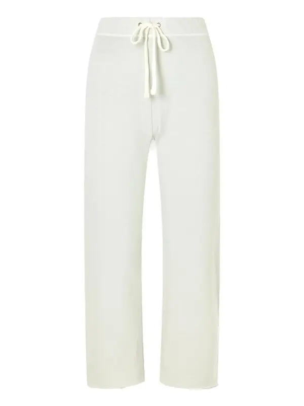 JAMES PERSE Cropped Brushed Cotton-terry Track Pants - Green
