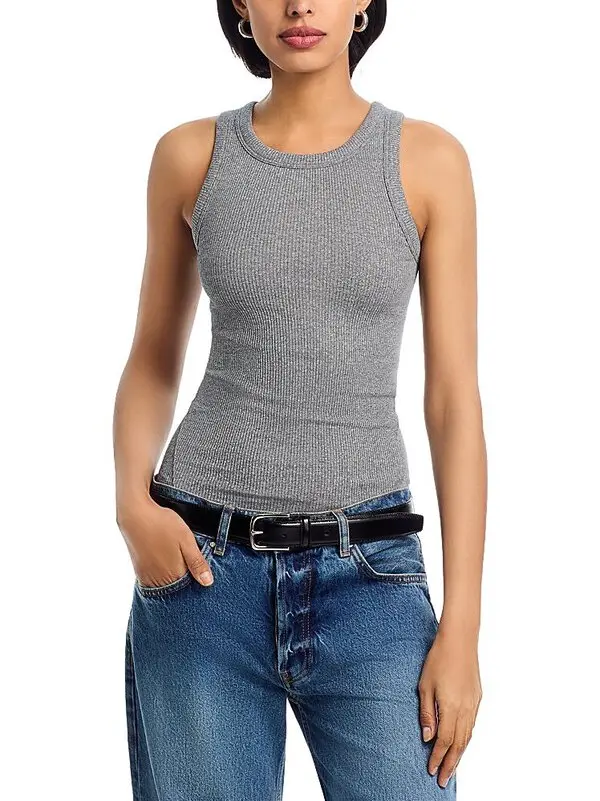 Rag & Bone The Essential Rib Muscle Tank - Heather Gray