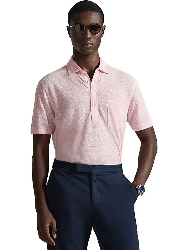 Polo Ralph Lauren Standard Fit Linen Pique Polo Shirt - Pink