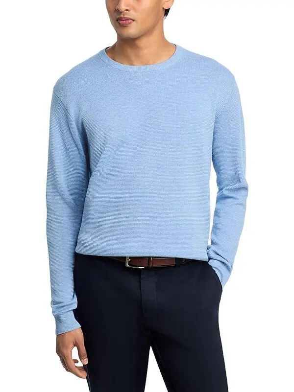 Peter Millar Coolspun Lite Textured Crewneck Sweater - Cloudy Blue