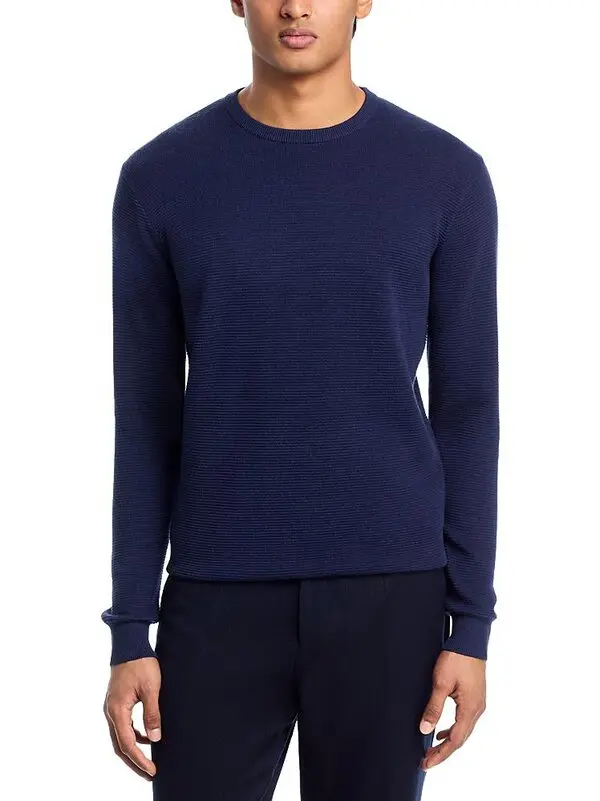 Peter Millar Coolspun Lite Textured Crewneck Sweater - Navy