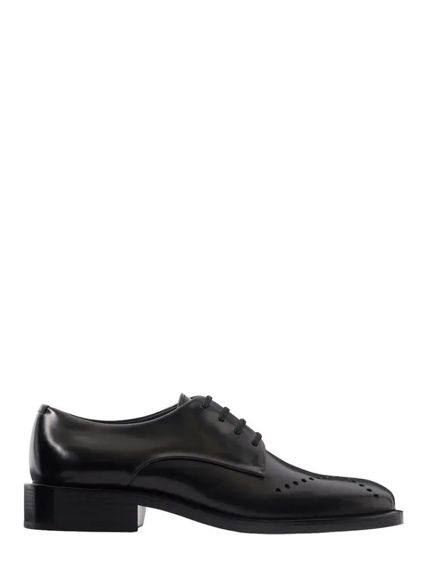 JIL SANDER Perforated Leather Brogues - Black