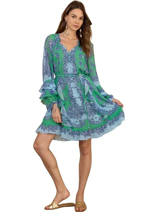 Hale Bob Benita Chiffon Dress - Green