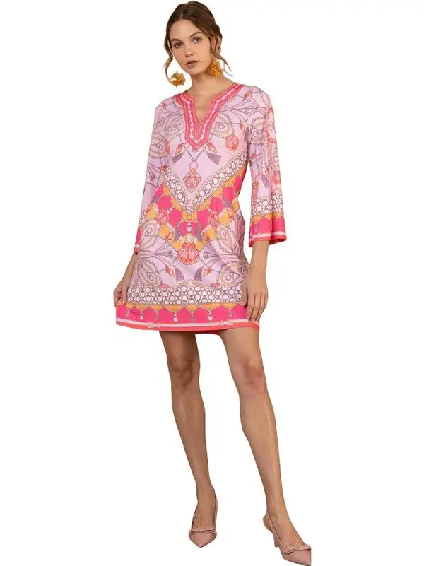 Hale Bob Holiday Jersey Mini Dress - Pink