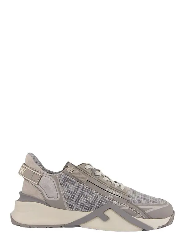 Fendi Flow Mesh And Suede Sneakers - Grey
