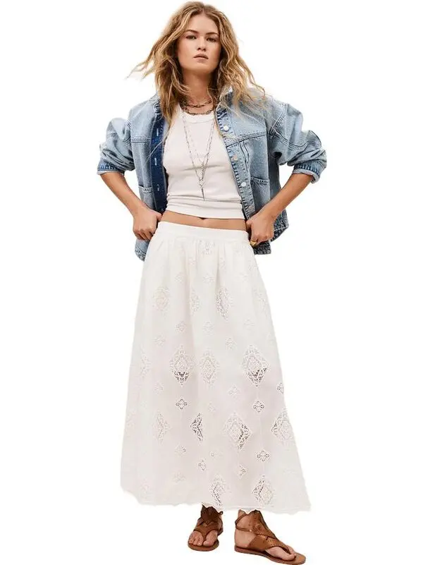 Ba&sh Mona Maxi Skirt - White