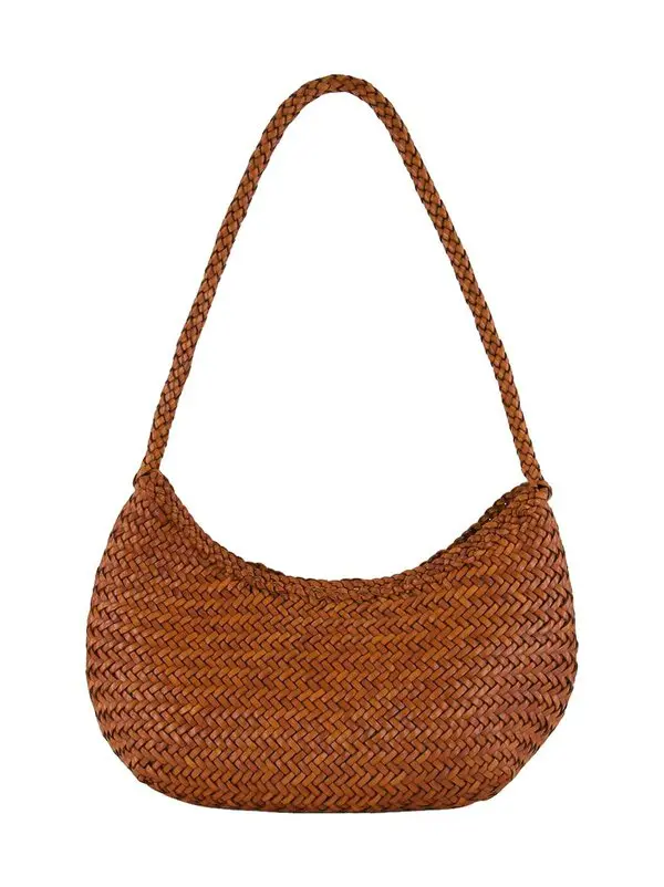 Dragon Diffusion Nova Luna Woven Leather Tote - Brown