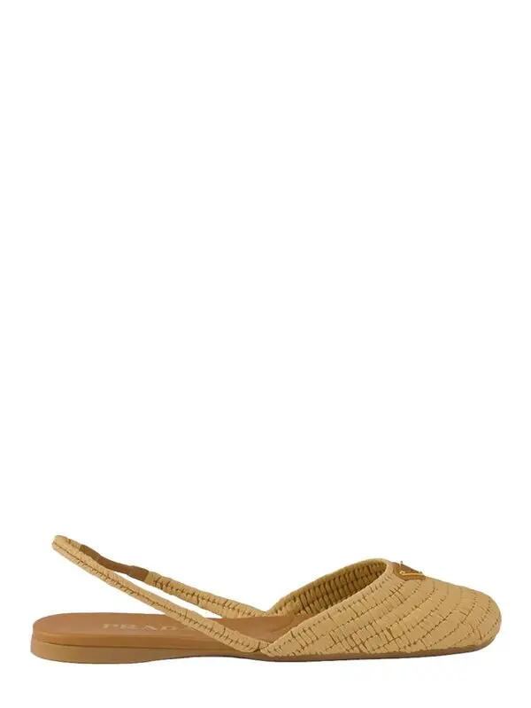 Prada Crochet Slingback Ballerinas - Beige