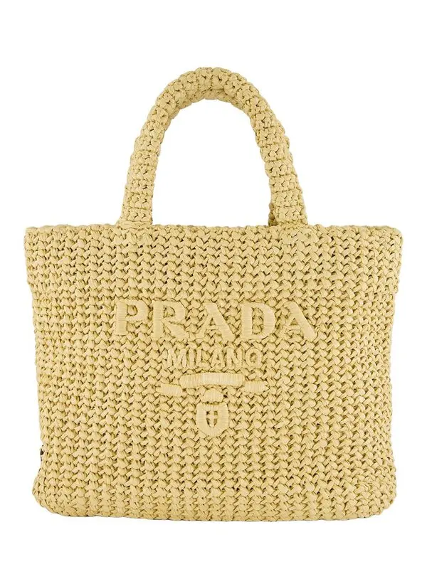 Prada Small Crochet Tote Bag - Beige