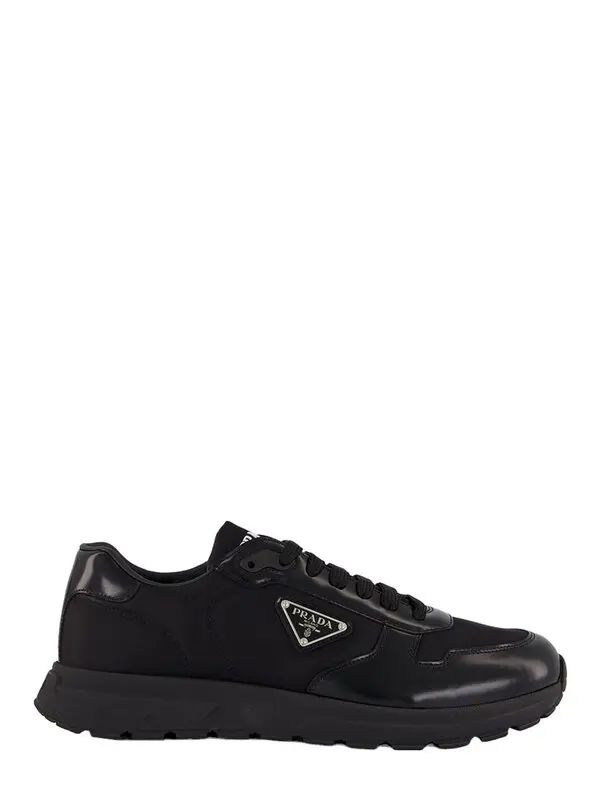 Prada Prax 01 Re-nylon And Brushed Leather Sneakers - Black