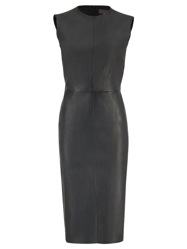 Stouls Etna Evita Leather Midi Dress - Black