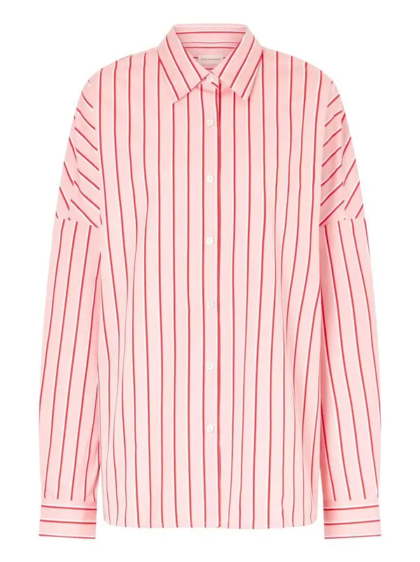 Dries Van Noten Casia Striped Cotton-poplin Shirt - Pink