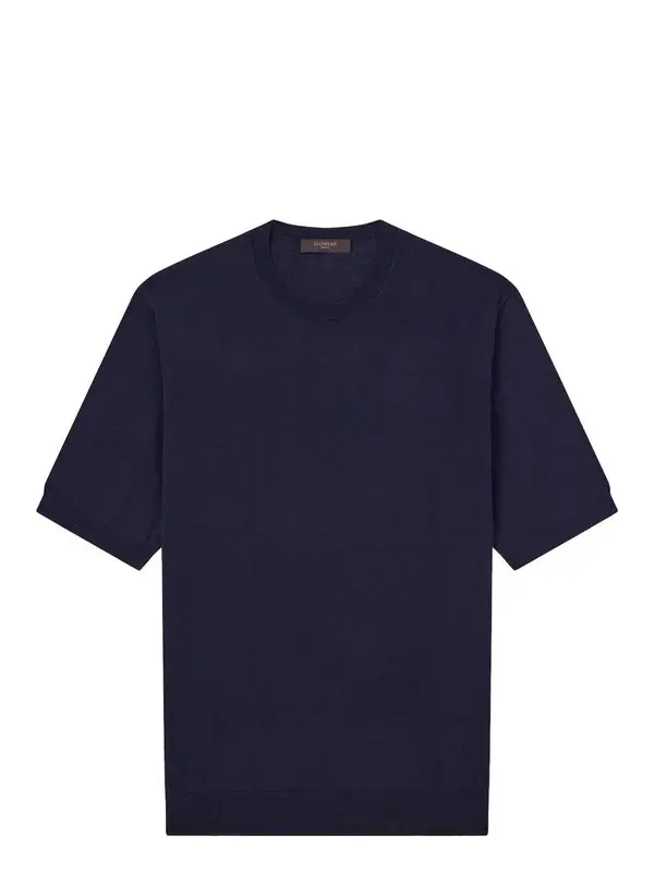 SLOWEAR Cotton And Silk-blend T-shirt - Blue