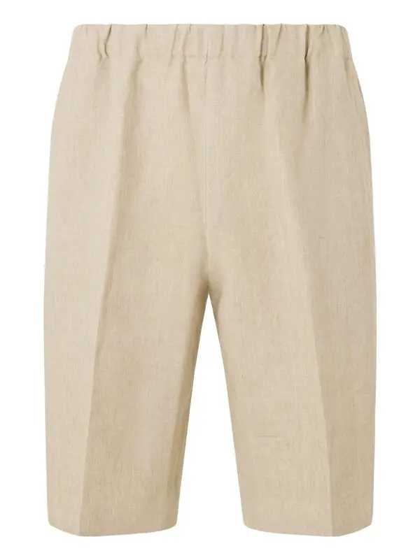 PIACENZA CASHMERE 1733 Straight-leg Linen Bermuda Shorts - Ecru