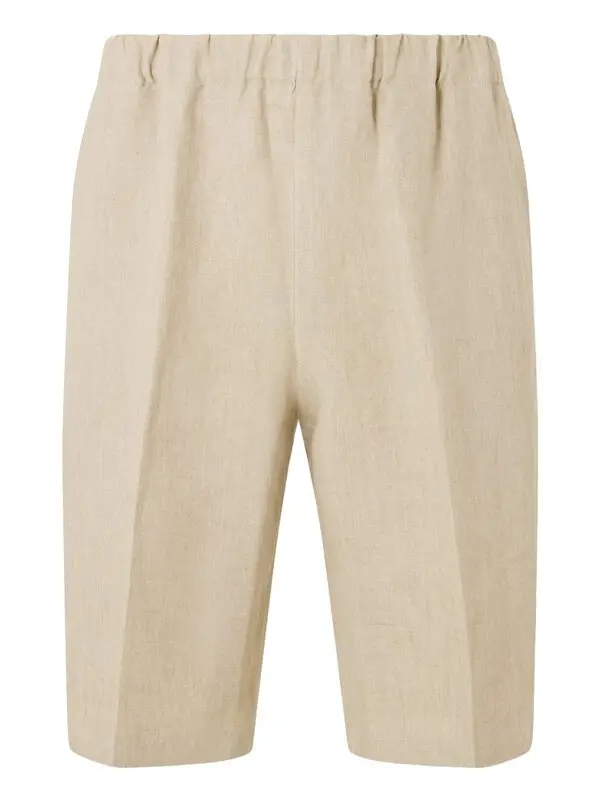 PIACENZA CASHMERE 1733 Straight-leg Linen Bermuda Shorts - Neutrals