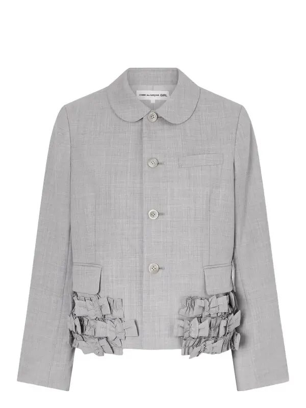 Comme Des Garçons Bow-embellished Wool Jacket - Gray