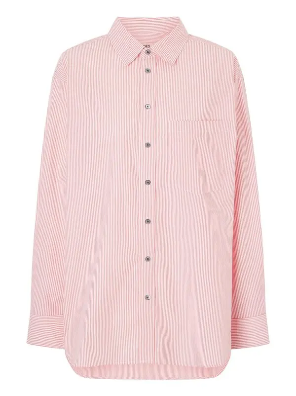 B Sides Nolan Striped Cotton-poplin Shirt - Pink