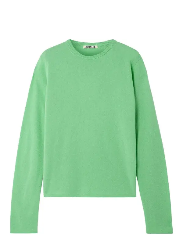 Auralee Cashmere And Silk-blend Sweater - Green