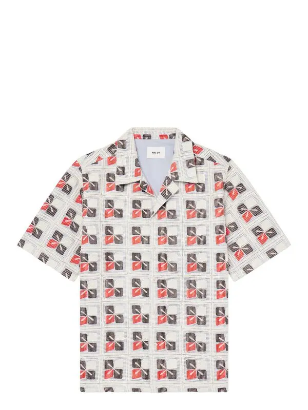 Nn07 Julio Camp-collar Embroidered Voile Shirt - Multi
