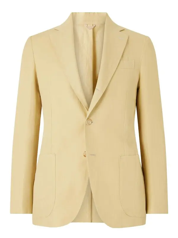 DE PETRILLO Linen And Cotton-blend Blazer - Yellow