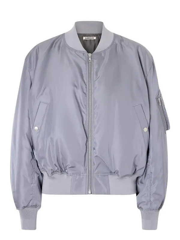 Auralee Silk-twill Bomber Jacket - Blue