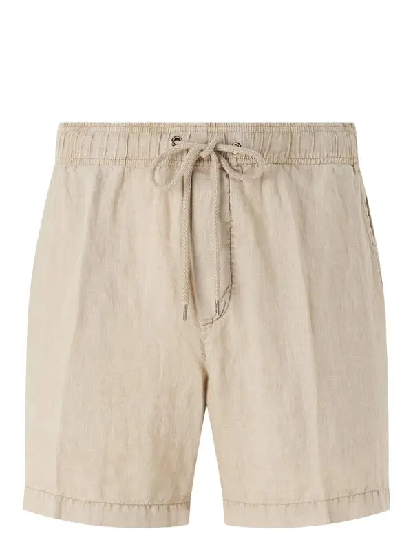 JAMES PERSE Straight-leg Garment-dyed Linen Drawstring Shorts - Neutrals