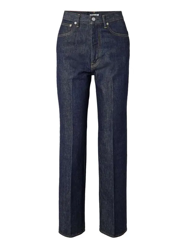 Auralee High-rise Straight-leg Jeans - Dark Denim