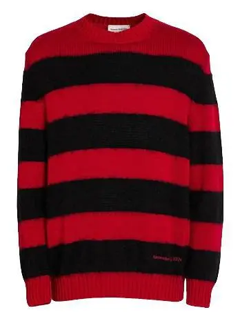 Alexander McQueen Sweater In Cotton, Mohair, Wool, Polyamide And Silk - Red