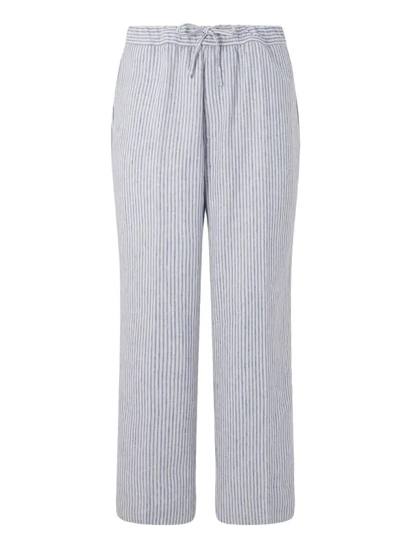 Officine Générale Nilson Straight-leg Striped Trousers - Blue