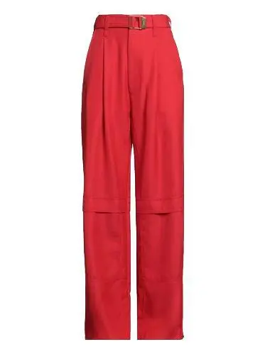 Ami Wide-leg Virgin Wool Pants - Red