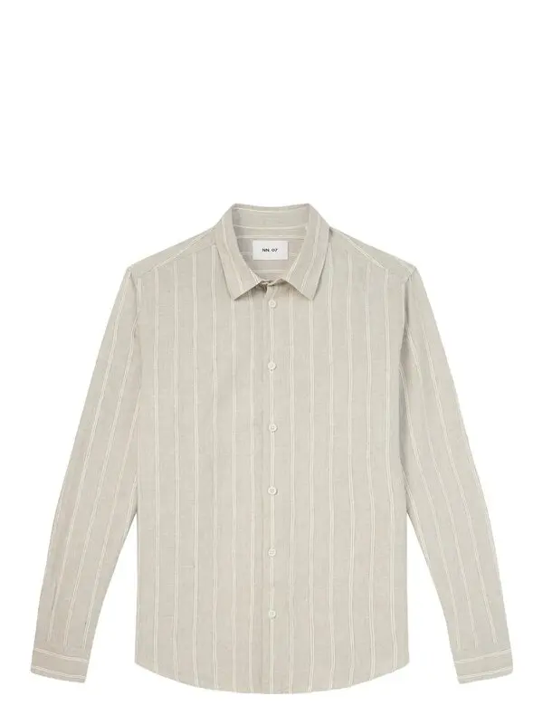 Nn07 Enzo 5728 Striped Linen Shirt - Neutrals